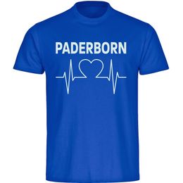 multifanshop® Herren T-Shirt - Paderborn - Herzschlag - Druck weiß