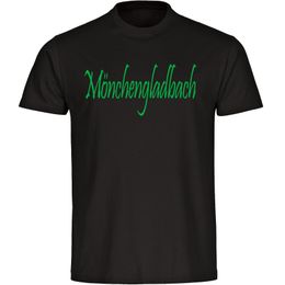 multifanshop® Herren T-Shirt - Mönchengladbach - Schriftzug - Druck grün