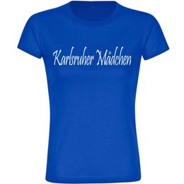 multifanshop® Damen T-Shirt - Karlsruhe - Karlsruher Mädchen - Druck weiß