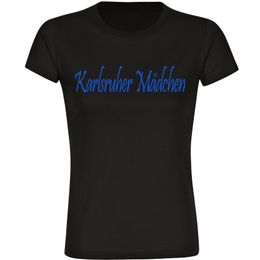 multifanshop® Kinder T-Shirt - Karlsruhe - Karlsruher Mädchen - Druck blau