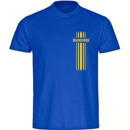 multifanshop® Herren T-Shirt - Braunschweig - Streifen - Druck gelb