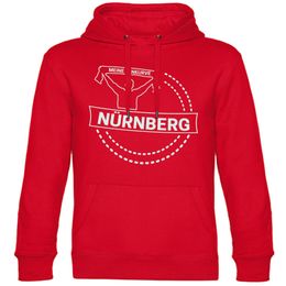 multifanshop® Kapuzen Sweatshirt - Nürnberg - Meine Fankurve - Druck weiß