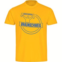 multifanshop® Herren T-Shirt - Braunschweig - Meine Fankurve - Druck blau