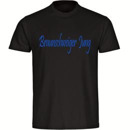 multifanshop Kinder T-Shirt - Braunschweig - Braunschweiger Jung - Druck blau - Kind