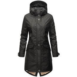 Navahoo Damen Übergangsjacke Outdoor Funktions Regen Mantel Parka Kurzmantel mit Kapuze Schötchen