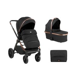 Kikkaboo Kinderwagen Tiffany 2 in 1 Babywanne, Sportsitz, Wickeltasche, PU-Räder schwarz