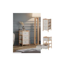 VICCO Badschrank Bruno Beige 34,5 x 67 cm mit 3 Stoffschubladen