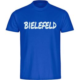 multifanshop® Herren T-Shirt - Bielefeld - Textmarker - Druck weiß