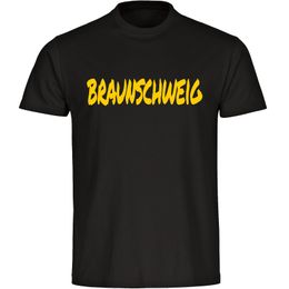 multifanshop® Herren T-Shirt - Braunschweig - Textmarker - Druck gelb