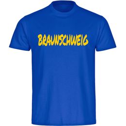 multifanshop® Herren T-Shirt - Braunschweig - Textmarker - Druck gelb