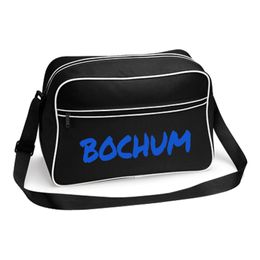 multifanshop® Retrotasche - Bochum - Textmarker - Druck blau