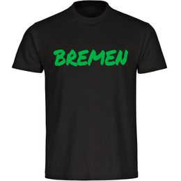 multifanshop® Herren T-Shirt - Bremen - Textmarker - Druck grün