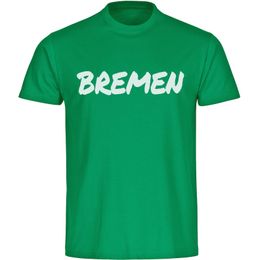 multifanshop® Herren T-Shirt - Bremen - Textmarker - Druck weiß