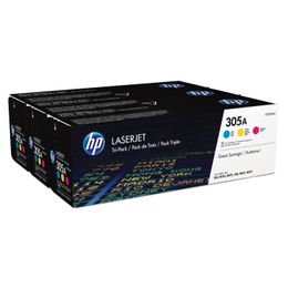 Original HP CF370AM / 305A Toner Multipack (Cyan,Magenta,Gelb)