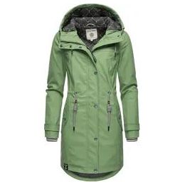 Regenjacke PEAK TIME "L60042" Gr. XXL (44), grün (lindgrün) Damen Jacken stylisch taillierter Regenmantel für