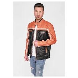 Lederjacke Maze "4202191" Gr. XXL, schwarz (schwarz, orange) Herren Jacken