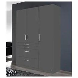 Kleiderschrank Rauch "Harburg Drehtürenschrank Schlafzimmerschrank mit viel Stauraum" Schränke Gr. B/H/T: 136 cm x 197 cm x 54 cm, 3 St., grau (graumetallic) Bestseller Schrank Garderobe im Schlafzimmer