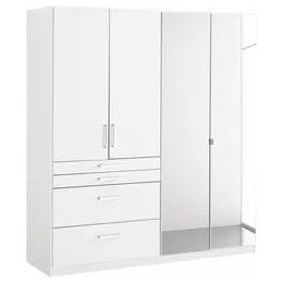 Kleiderschrank Rauch "Harburg Bestseller im Schlafzimmer", weiß, B:181cm H:197cm T:54cm, Schränke, Schlafzimmerschrank Schrank Garderobe mit Spiegel