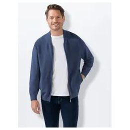 Strickjacke Marco Donati Gr. 48, blau (jeansblau-meliert) Herren Strickjacken