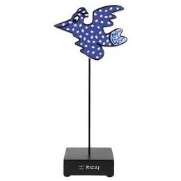 Dekofigur Goebel "James Rizzi - Snow Bird" Dekofiguren Gr. B/H/T: 8 cm x 27,5 cm x 12,5 cm, blau Sammelfigur, Tierfigur