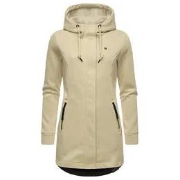 Kapuzensweatjacke Ragwear "Letti Bonded" Gr. XXXL (46), beige (ecru) Damen Sweatjacken Sportliche Kapuzenjacke in Feinstrick-Optik