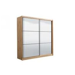 Schwebetürenschrank Inosign "Navara Kleiderschrank mit Spiegel Wäscheschrank" Schränke Gr. B/H/T: 213,5 cm x 61 cm x 215,5 cm, 213,5 mit 2 Spiegel, 2 St., Komplettausführung, braun (artisan eiche) mit kompletter Spiegelfront, FSC-zertifiziert, 213,5x215,5x61cm