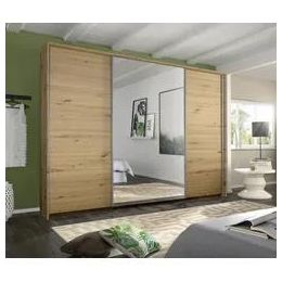 Schwebetürenschrank Rauch "Kleiderschrank Schrank Garderobe Wäscheschrank TOMA mit Passepartout" Schränke Gr. B/H/T: 323 cm x 214 cm x 64 cm, Passepartout ohne Beleuchtung, braun (eiche artisan) inkl. Regaleinsatz sowie zusätzlichen Einlegeböden MADE IN GERMANY