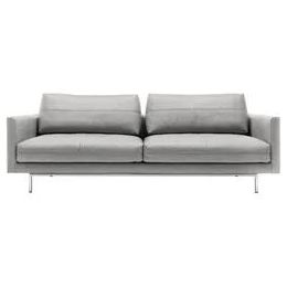 3-Sitzer CREATION BY ROLF BENZ "CR.414, Designsofa, edles Sofa, Loungesofa, Ledersofa, klares Design" Sofas Gr. B/H/T: 200cm x 91cm x 106cm, grau (lichtgr, swgr) aus Leder oder Chenille, erstklassiger Sitzkomfort, legere Polsterung