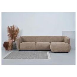 Ecksofa Andas "Ostrup" Sofas Gr. B/H/T: 280cm x 73cm x 152cm, Bouclé, Recamiere rechts, grau (taupe) schlichtes modernes Design, in verschiedenen Farben