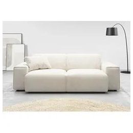 2,5-Sitzer Andas "Glimminge auch in Breitcord, Feincord + Easy care-Bezug" Sofas Gr. B/H/T: 214cm x 71cm x 101cm, Feincord, weiß besondere Kedernähte, Zierkissen