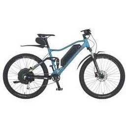 E-Bike Prophete "Graveler" E-Bikes Gr. 48cm, 27,5 Zoll (69,85cm), blau (petrol) Pedelec, Elektrofahrrad für Damen u. Herren, MTB