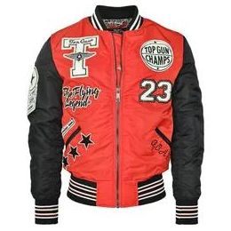 Bomberjacke Top Gun "TG22032", Herren, Gr. 3xl, rot, Obermaterial: 100% Nylon / Futter: 100% Polyester / Wattierung: 100% Polyester, Jacken