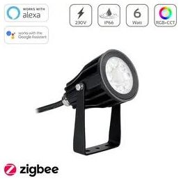 MiBOXER 6W 230V RGB+CCT LED Gartenstrahler Zigbee 3.0 Gartenleuchte mit Erdspieß...