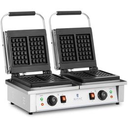 ROYAL CATERING Doppel-Waffeleisen belgisches Waffeleisen Waffelmaschine rechteckig 2 x 2.000 w