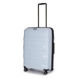 Trolley Stratic "STRAW+ Koffer M" Gr. B/H/T: 45 cm x 66 cm x 28 cm 65 l, blau (pastell blue) Koffer Hartschalenkoffer Trolley TSA-Zahlenschloss Stratic CONNECT NFC-Chip