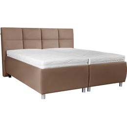 Stauraumbett Alina "Nadina Comfort", braun (hellbraun gdu 4), B:218cm H:116cm L:217cm, Microfaser GDU (100% Polyester), Betten, inkl. Stauraum und Lattenrost, in diversen Ausführungen