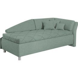 Schlafsofa Alina "Lindsay", gr&uuml;n (pastellmint tmd 6), B:223cm H:80cm T:102cm, Struktur TMD (100% Polyester), Sofas, Schlafsofa, Bettkasten, Zierkissen-Set aus: 2 Stk. 40x40cm, 1 Stk. 30x30cm