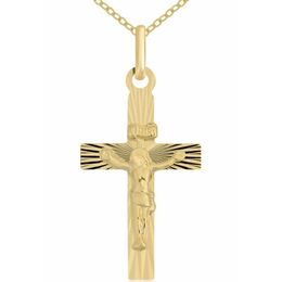 Kreuzkette Firetti "Schmuck Geschenk Gold 333 Halsschmuck Halskette Goldkette Kreuz" Halsketten Gr. Gelbgold 333, Länge: 45 cm Breite: 1,1 mm, gelb (gelbgold, 333) Damen