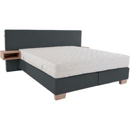 Boxspringbett Alina "Daria", grau (dunkelgrau gcp 129), B:267cm L:213cm, Chenille GCP (100% Polyester), Komplettbetten, Boxspringbett, integrierte Nachttische und Matratze, unterschiedliche Ausf&uuml;hrungen