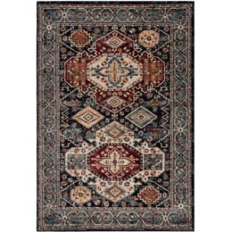 Teppich FLAIR RUGS "Gillingham" Teppiche Gr. B: 66 cm 1 St., 12 mm, L: 300 cm, blau Vintage Stil