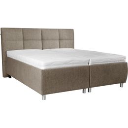 Stauraumbett Alina "Nadina Comfort", grau (beigegrau tcm 149), B:198cm H:116cm L:217cm, Struktur fein TCM (100% Polyester), Betten, inkl. Stauraum und Lattenrost, in diversen Ausführungen