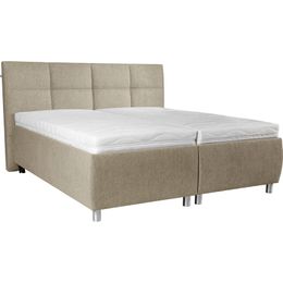 Stauraumbett Alina "Nadina Comfort", beige (beige tcm 12), B:198cm H:116cm L:217cm, Struktur fein TCM (100% Polyester), Betten, inkl. Stauraum und Lattenrost, in diversen Ausführungen