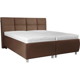 Stauraumbett Alina "Nadina Comfort", braun (nussbraun gdu 24), B:218cm H:116cm L:217cm, Microfaser GDU (100% Polyester), Betten, inkl. Stauraum und Lattenrost, in diversen Ausführungen