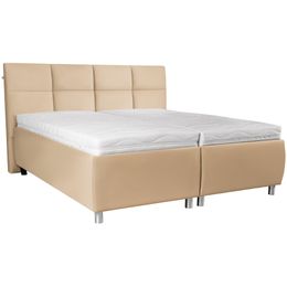 Stauraumbett Alina "Nadina Comfort", beige (beige gdu 1), B:218cm H:116cm L:217cm, Microfaser GDU (100% Polyester), Betten, inkl. Stauraum und Lattenrost, in diversen Ausführungen