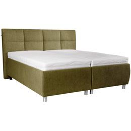 Stauraumbett Alina "Nadina Comfort", grün (olivgrün tcm 333), B:198cm H:116cm L:217cm, Struktur fein TCM (100% Polyester), Betten, inkl. Stauraum und Lattenrost, in diversen Ausführungen