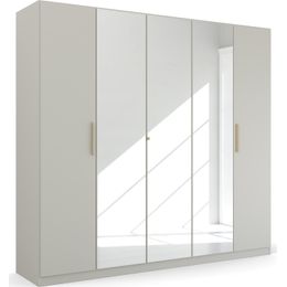 Drehtürenschrank Rauch "Skandi by Quadra Spin" Schränke Gr. B/H/T: 226cm x 210cm x 54cm, 5 St., grau (seidengrau) im Landhaus-Stil mit Massivholzgriffen, vollflächige SpiegeltÜren