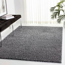 Hochflor-Teppich Andas "Tretten" Teppiche Gr. B: 160 cm 1 St., 30 mm, L: 230 cm, grau (anthrazit) Shaggy, Uni Farben, weich & kuschelig, pflegeleicht, Wohnzimmer