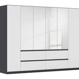 Drehtürenschrank Rauch "Kleiderschrank Schrank mit Spiegel Garderobe Garderobenschrank MAINZ" Schränke Gr. B/H/T: 271 cm x 210 cm x 54 cm, 6 St., grau (graumetallic, alpinweiß) grifflose Front mit Spiegel, Außentüren Push-to-Open Funktion