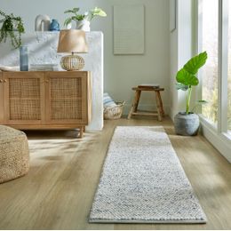 Teppich FLAIR RUGS "Minerals" Teppiche Gr. B: 80 cm 1 St., 3 mm, L: 150 cm, blau Neutraler Teppich aus mineralischer Wollmischung