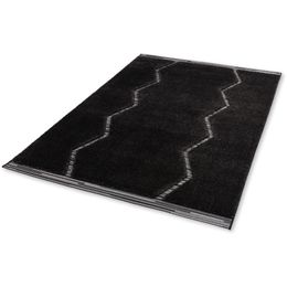 Schöner Wohnen Kollektion Hochflor-Teppich SCHÖNER WOHNEN-KOLLEKTION "Winsome 6318-243" Teppiche Gr. B: 160 cm 1 St., 25 mm, L: 230 cm, schwarz Langflor, Hoch Tief Struktur, Wohnzimmer, Schöner Wohnen Kollektion